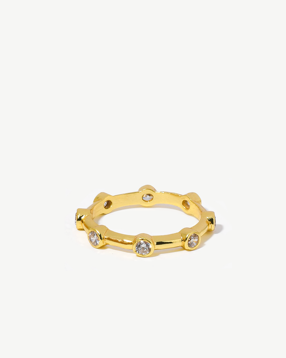 Curly Gold Ring in 925 Silver and Zirconia - Mesh Jewellery – MESH