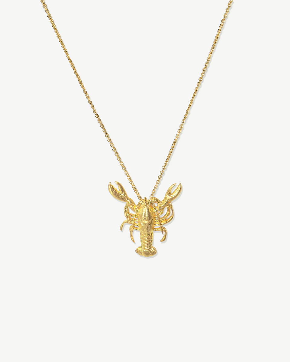 Lobster Necklace in gold plated 925 silver - MESH Jewelry