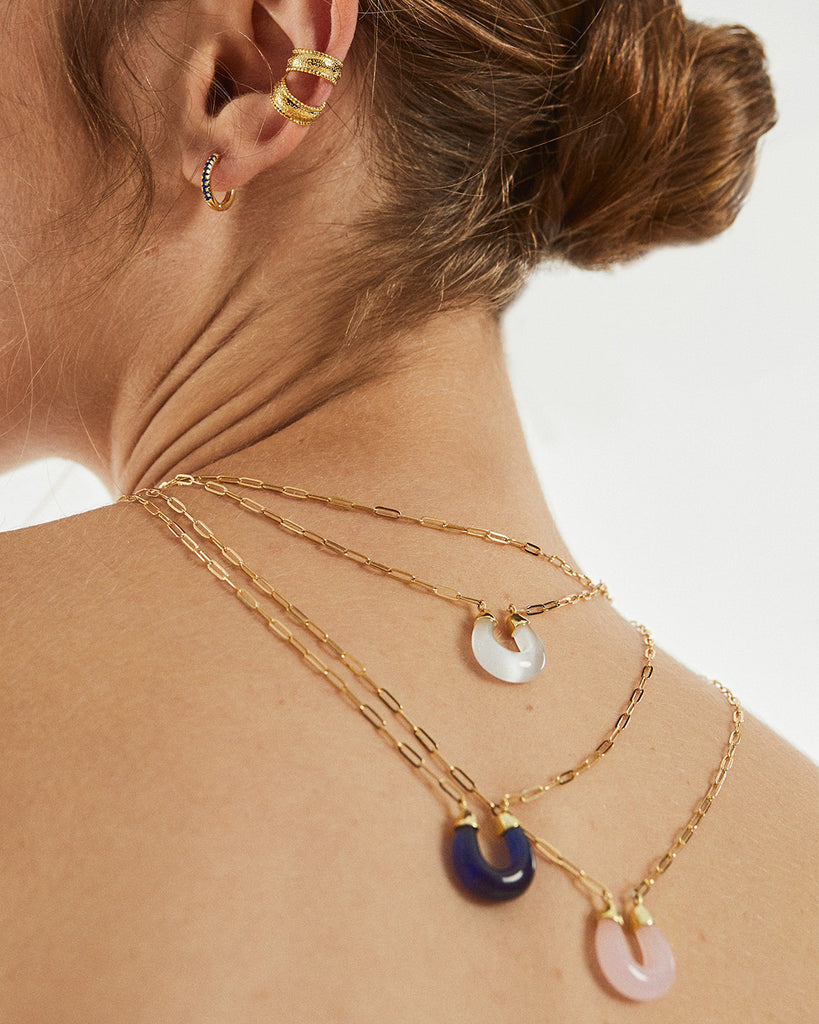 Isla Necklace in Silver and Color Stones for Woman - Mesh Jewellery