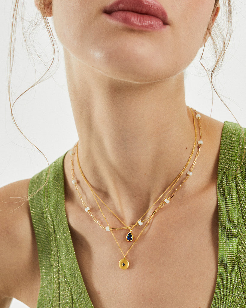 Mykos Necklace in gold-plated sterling silver - Mesh Jewellery