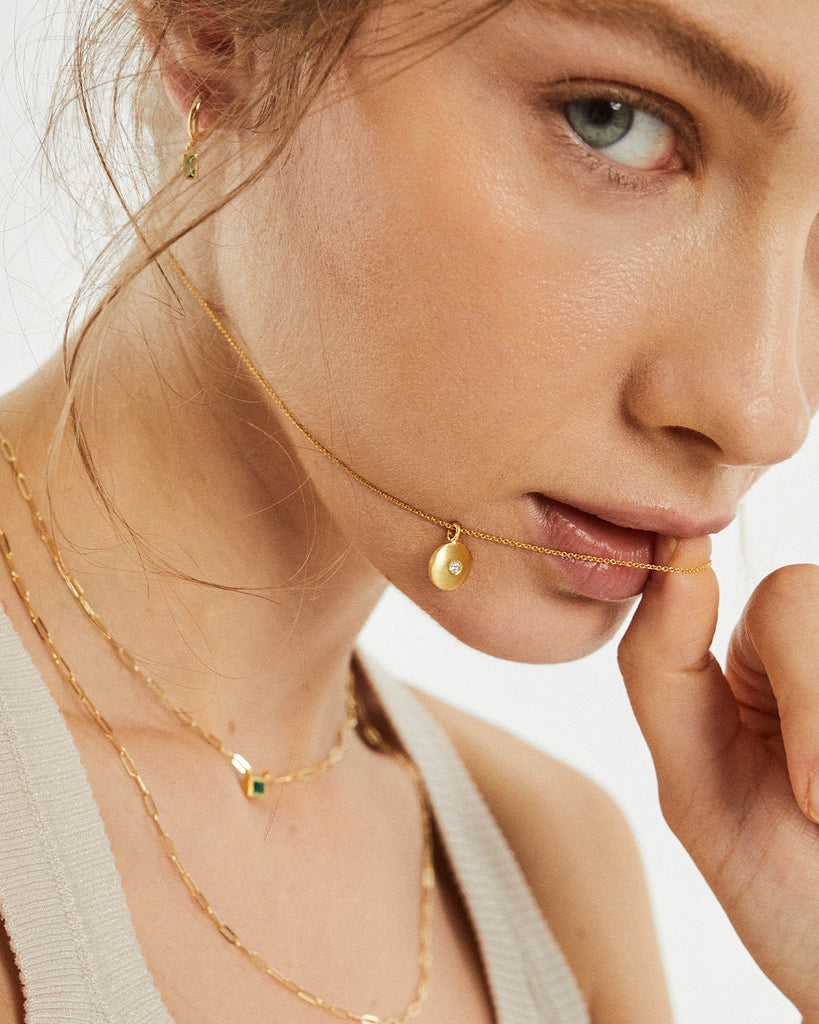 Mykos Necklace in gold-plated sterling silver - Mesh Jewellery