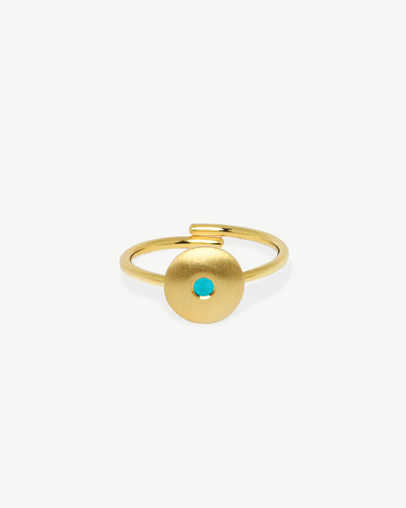Mykos ring in gold-plated sterling silver - Mesh Jewellery