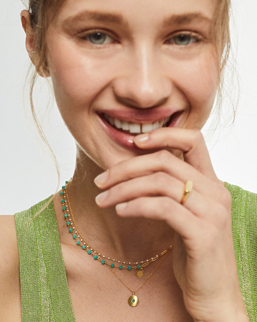 Splash necklace in colored enamel - Mesh Jewelery