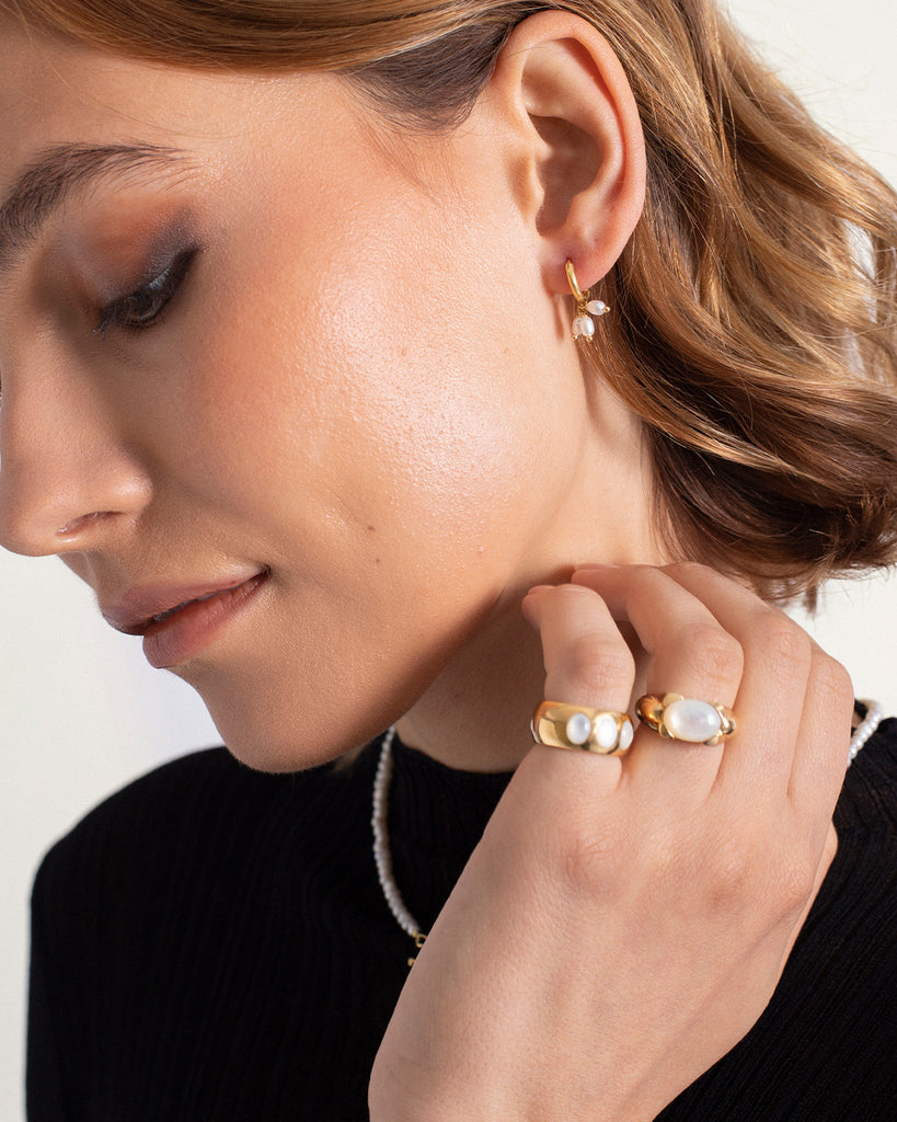 Pearl Drops Hoops - Everyday Jewellery - Mesh Online Store